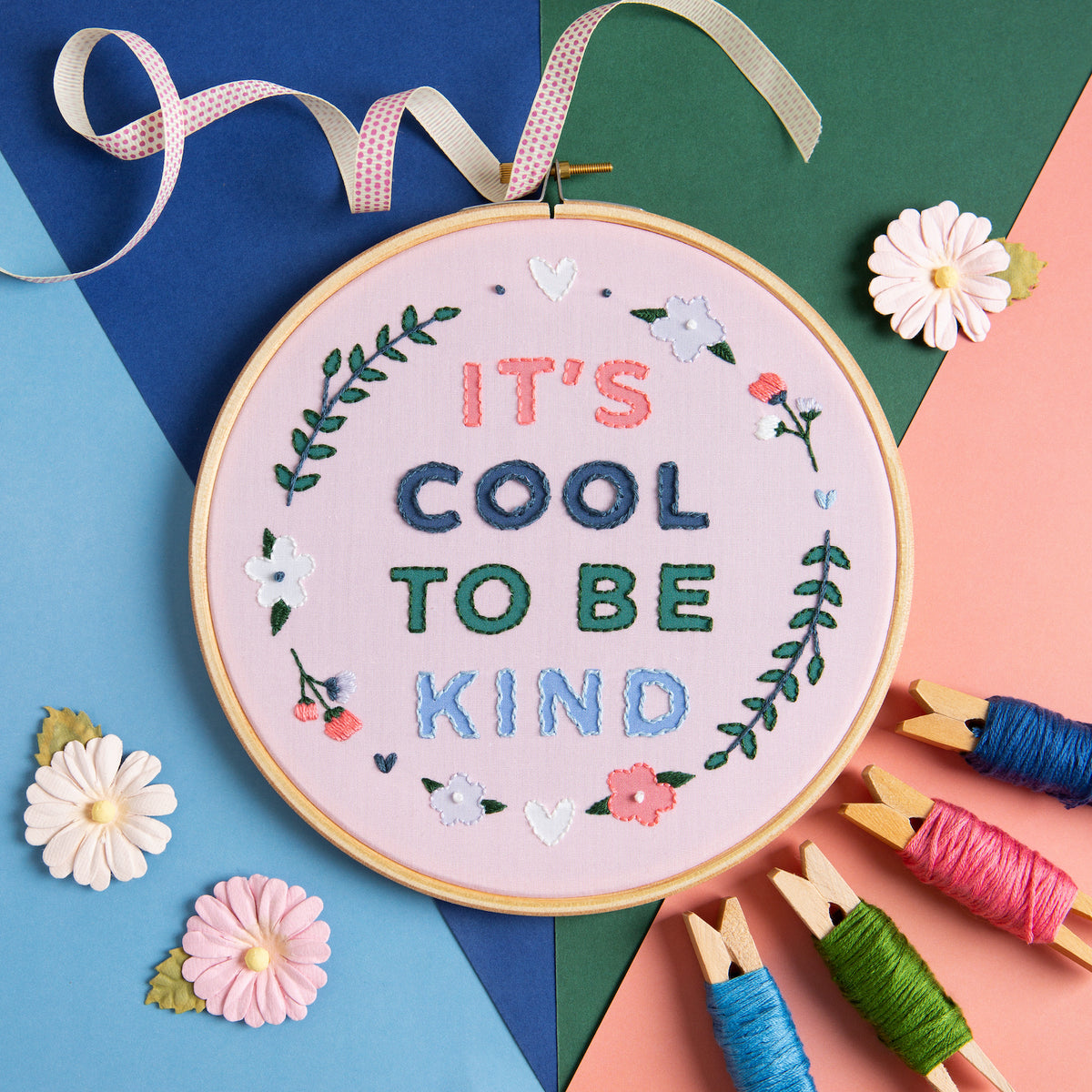 It's Cool To Be Kind Embroidery Kit – Hawthorn Handmade