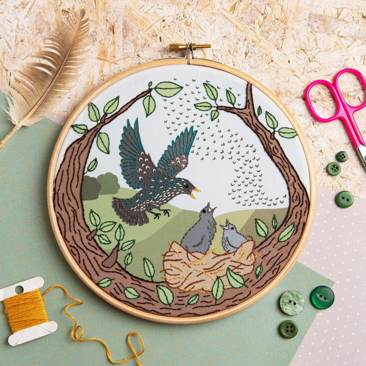 Starling Song Embroidery Kit for Beginners – Hawthorn Handmade