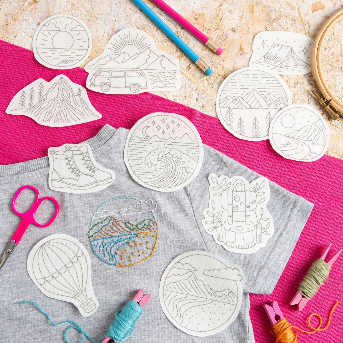 'Wander Free' Travel Stick & Stitch Embroidery Pack – Hawthorn Handmade