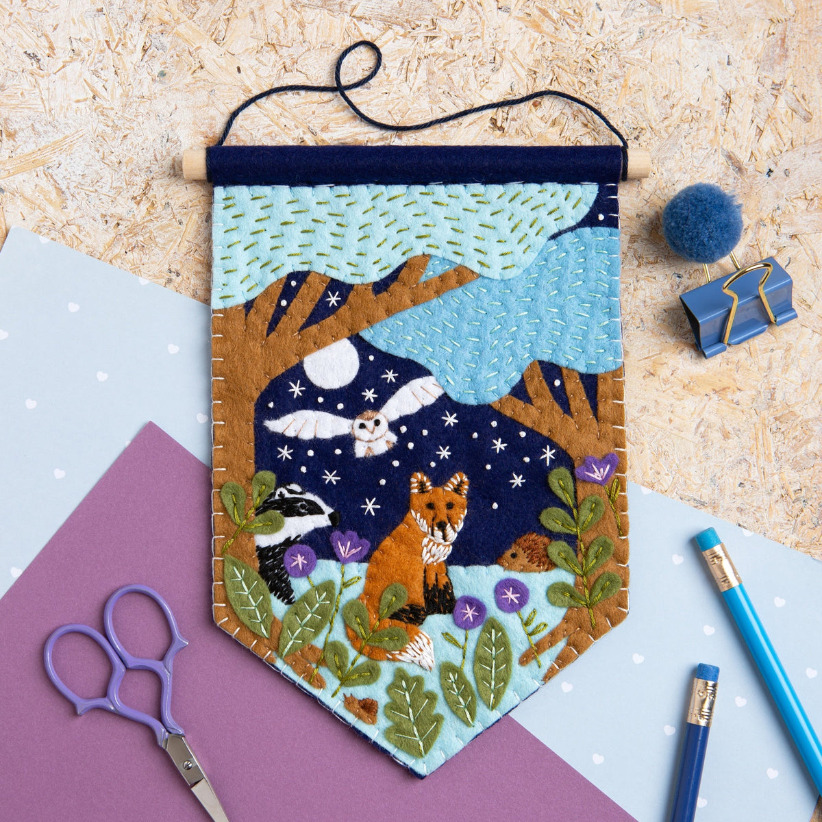 Woodland Pennant Felt Craft Kit – Hawthorn Handmade