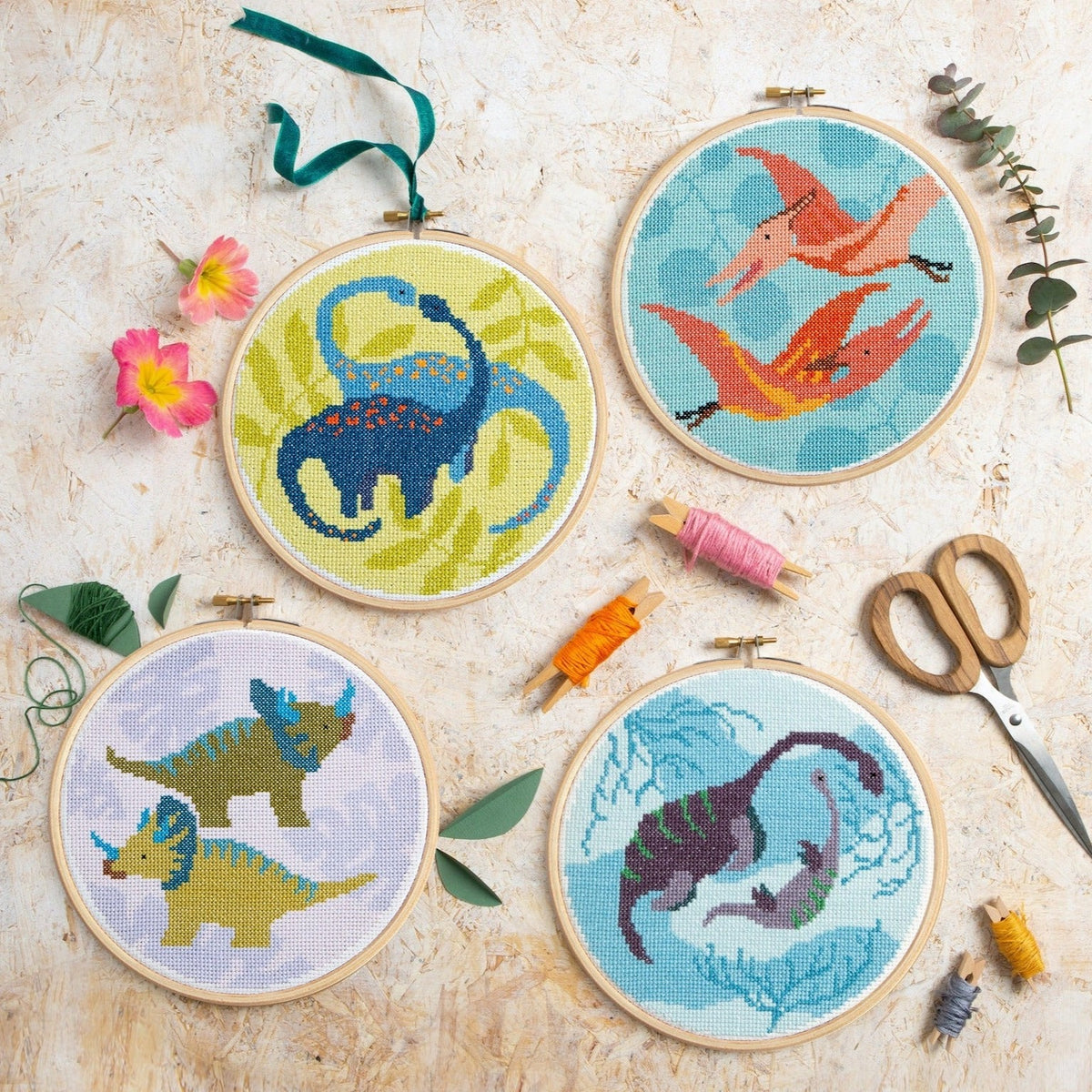Dinosaur Cross Stitch Kits – Hawthorn Handmade
