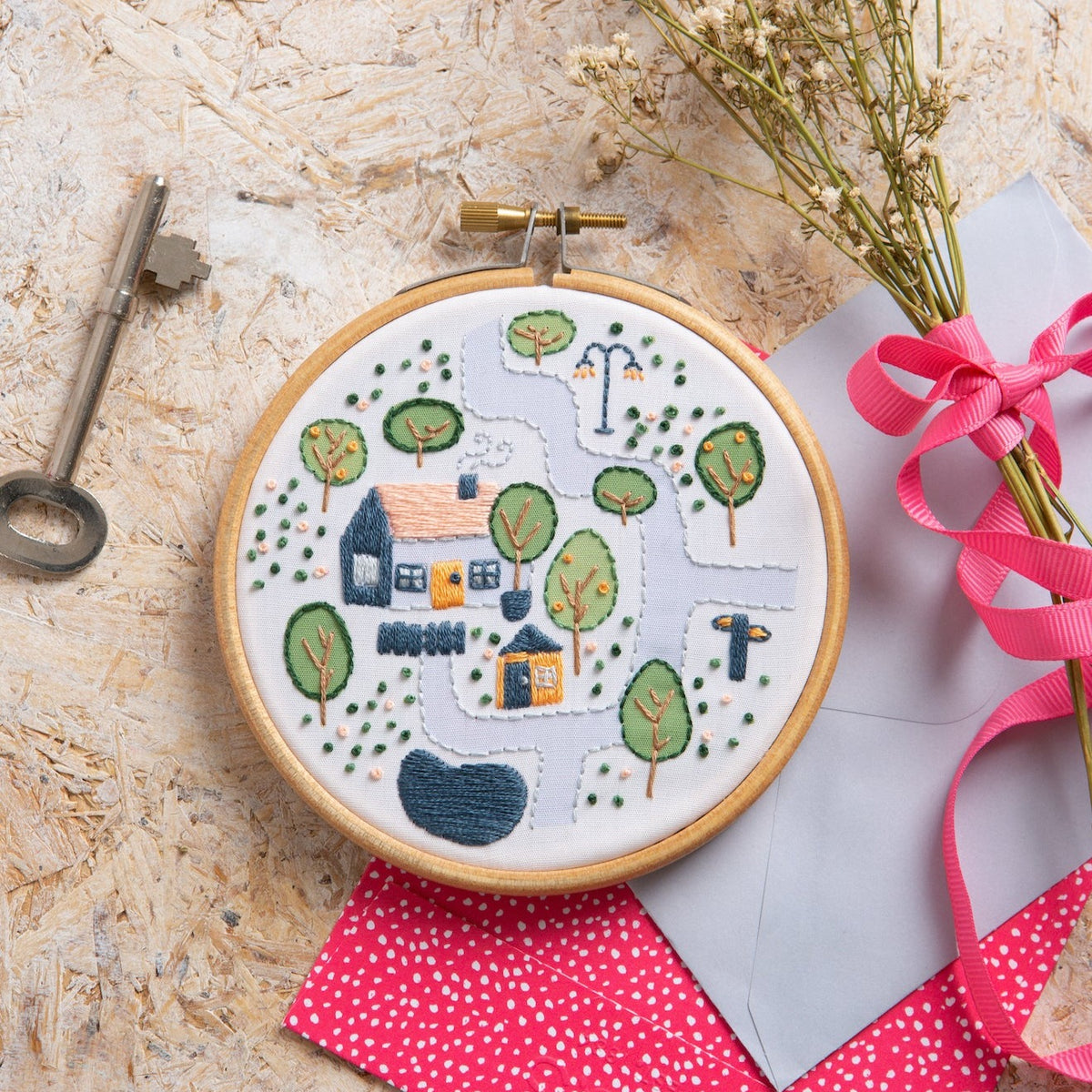 Village Cottage Mini Embroidery Kit for Beginners – Hawthorn Handmade