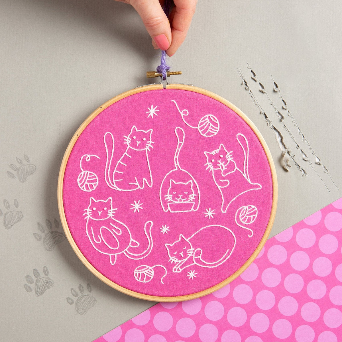 Crafty Cats Embroidery Kit – Hawthorn Handmade