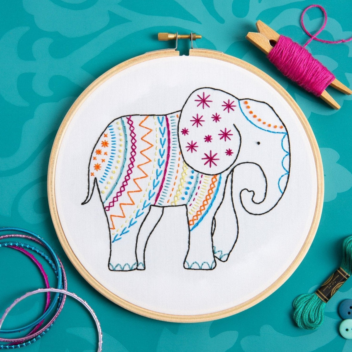 Asian Elephant Embroidery Design Elephant Thailand Embroidery Design