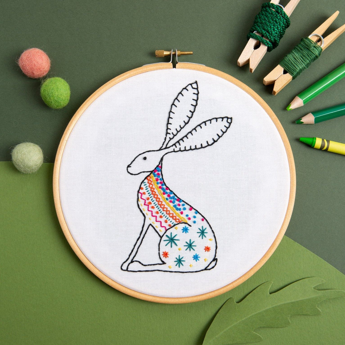 Hare Embroidery Kit for Beginners – Hawthorn Handmade
